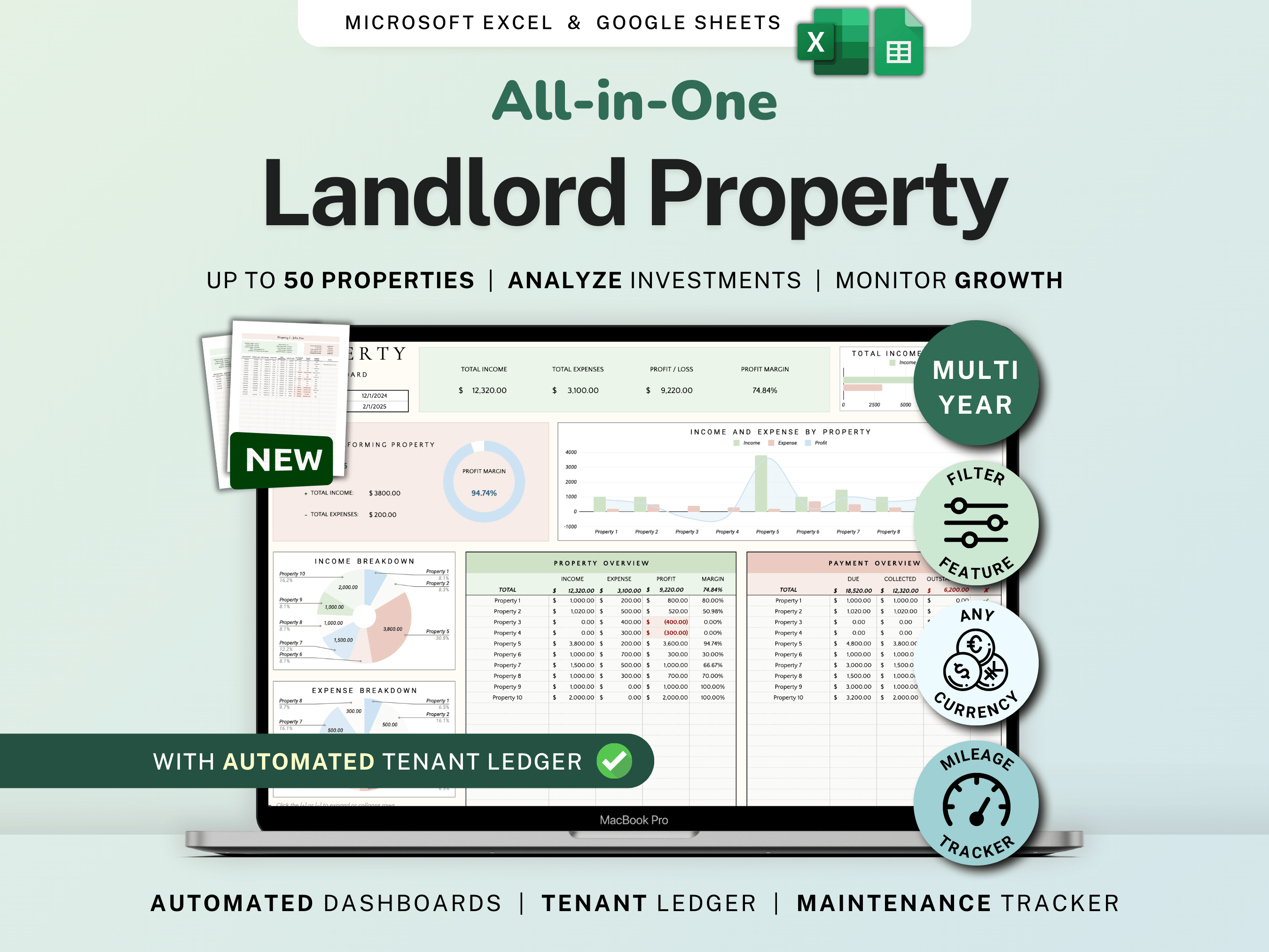 Ultimate Rental Property Tracker - Google Sheets Template | Hey Morning